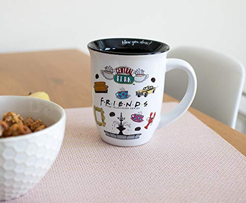Silver Buffalo Friends Central Perk Logo Wide Rim Ceramic Mug, 16 Ounces