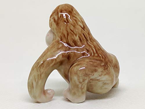 SSJSHOP Gorilla Dollhouse Miniature Figurines Hand Painted Ceramic Animals Collectible Gift Home Garden Decor,