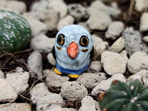 SSJSHOP Owl Micro Tiny Dollhouse Figurines Hand Painted Ceramic Animals Collectible Gift Home Garden Decor (Owl Grey)