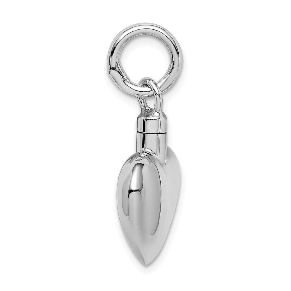 Sonia Jewels 925 Sterling Silver Puffy Heart Ash Holder Pendant Charm