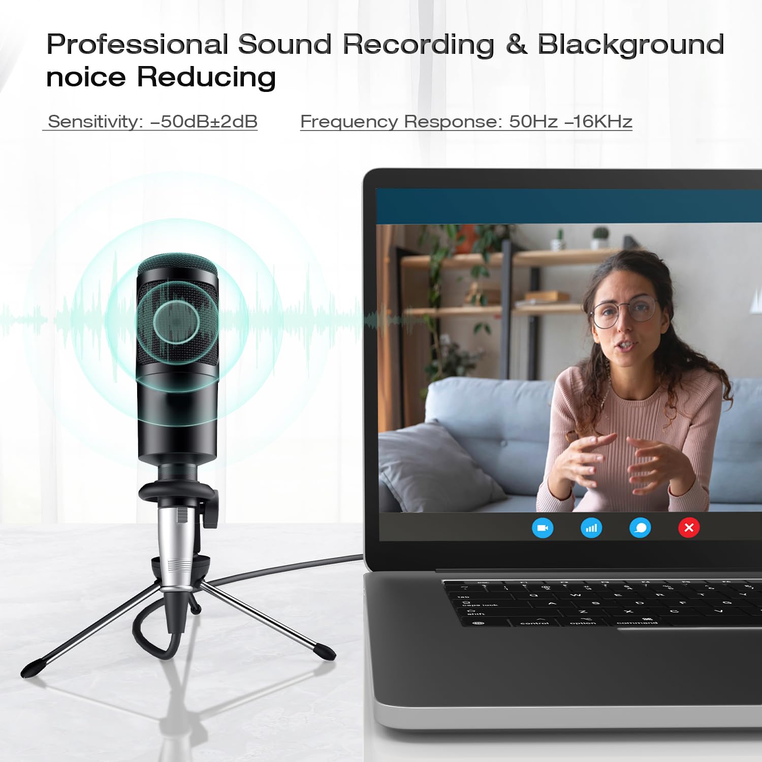 YUANSHIHUI Podcast Microphone USB Kit Streaming 192kHZ/24bit Plug & Play PC Computer for Recording, Gaming, Desktop, Windows, Mac, YouTube, Streaming, Singing, Deep Black