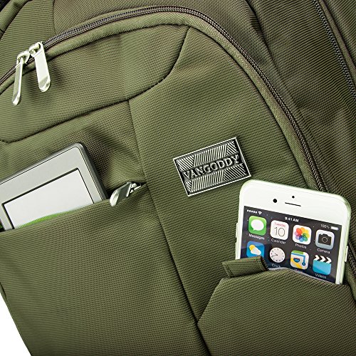 Vangoddy Germini 15.6 Inch Laptop Backpack Casual Daypack for Acer Aspire, Chromebook 15, Asus Aspire E5, ROG, Razer Blade, Toshiba Satellite, Tecra Series 14 inch 15.6 inch Laptop, Olive Green