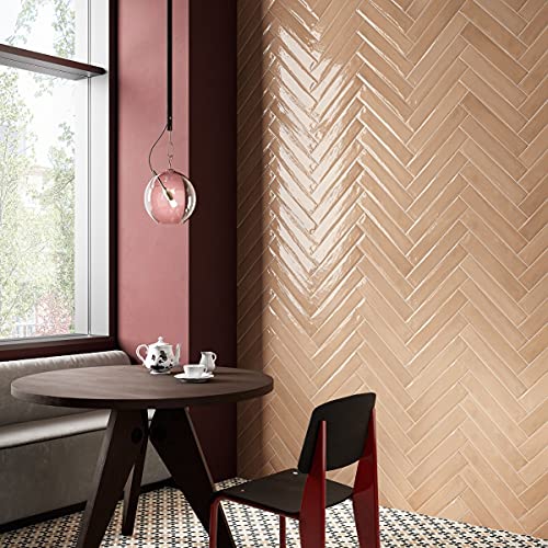 Tint Terracotta 2.95 in. x 15.74 in. Polished Porcelain Wall Tile (14.2 Sq. Ft. / Case)