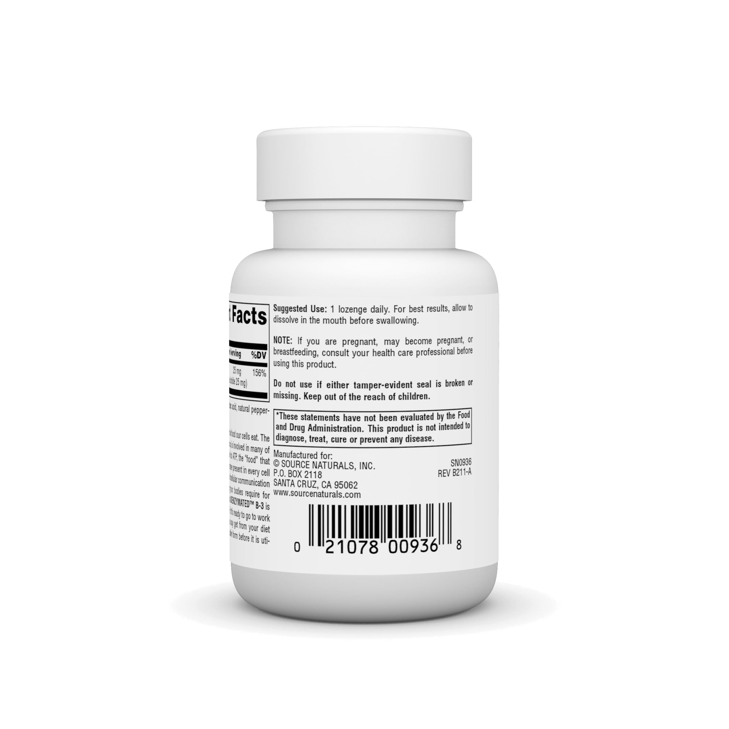 Source Naturals Coenzymated B-3 25MG, 30 Lozenges