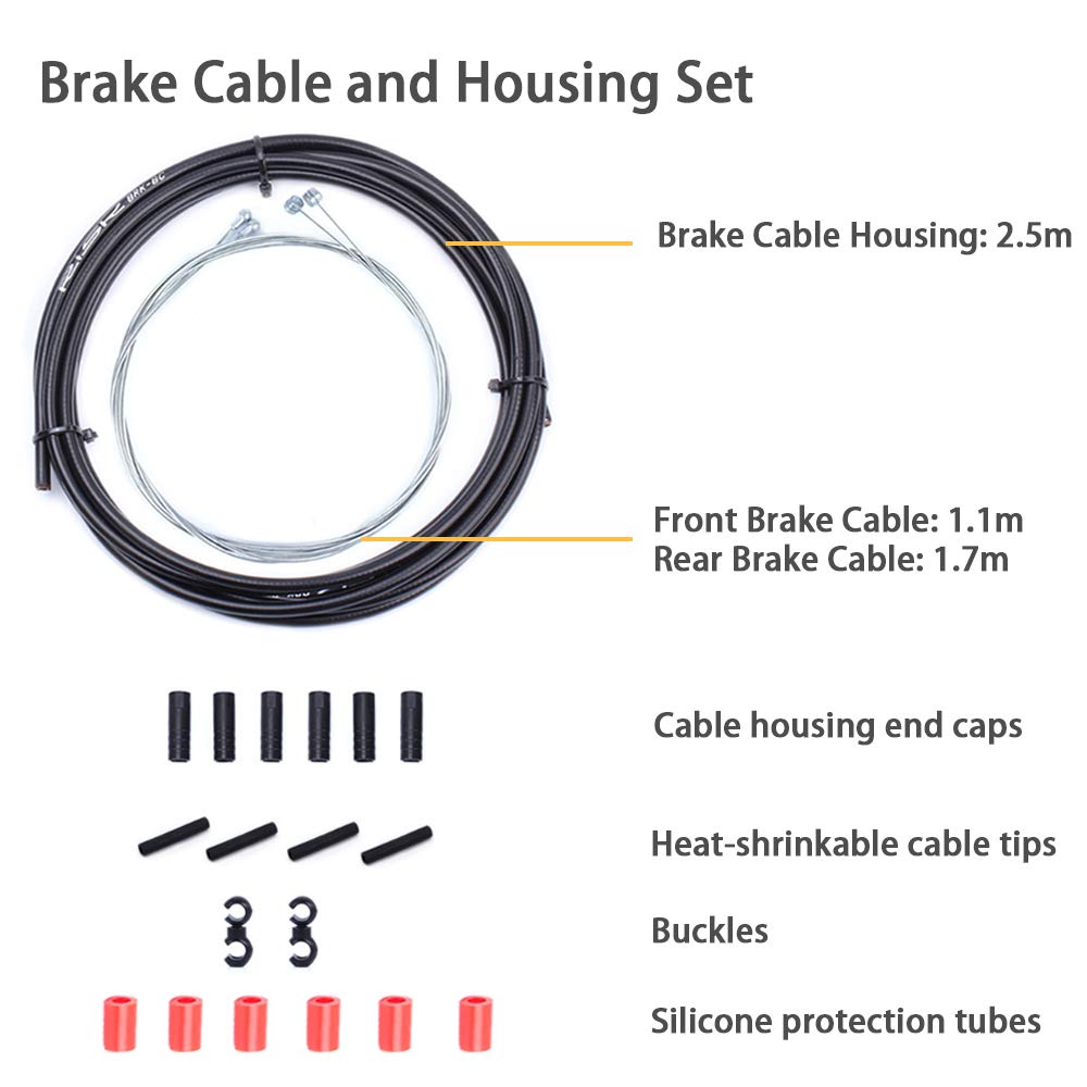 Wolfride Bicycle Cables and Housing Set Bike Cable Kit for Road Bike Mountain Bike