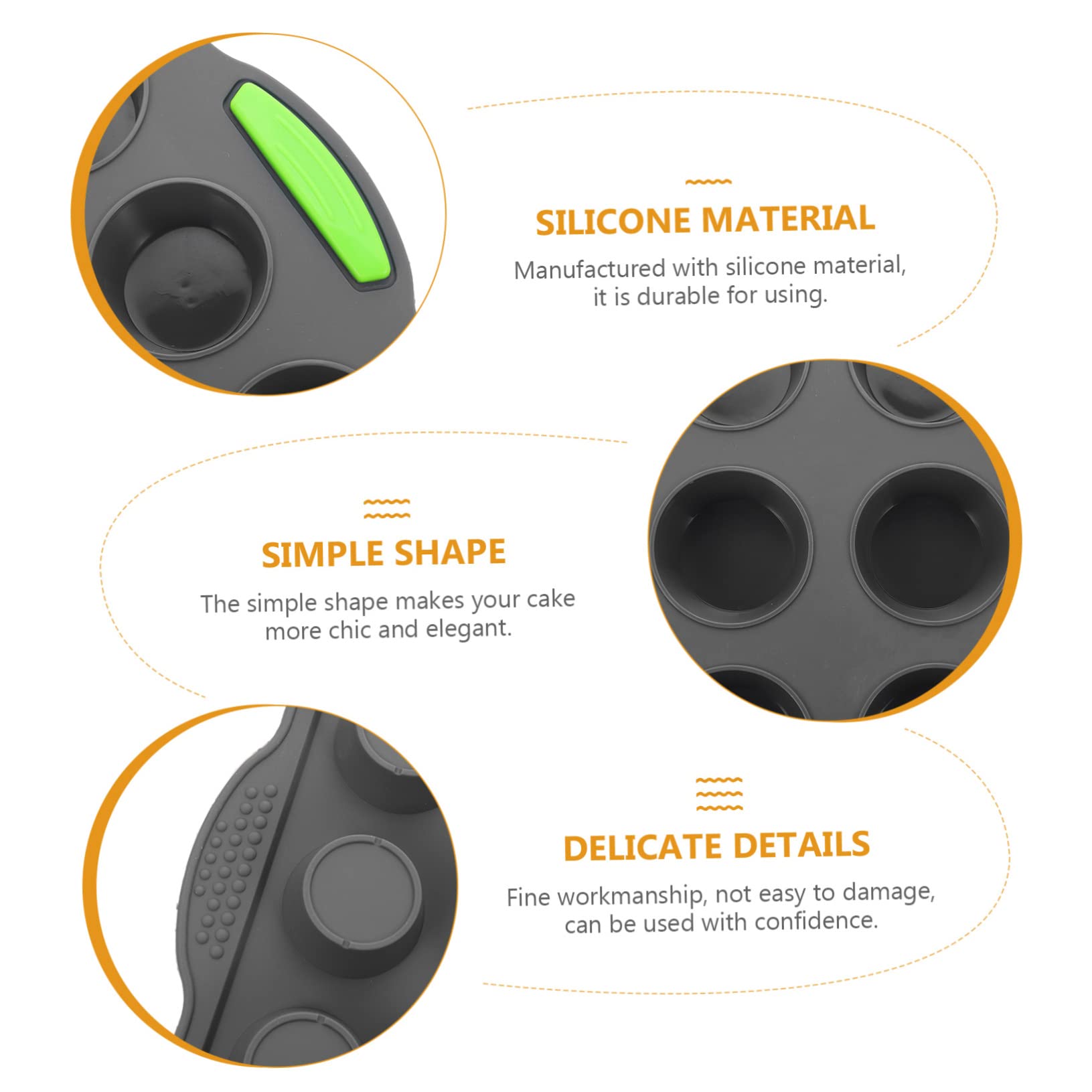 UPKOCH 12-Grid Cake Mold cake baking silicone treat muffin pan molds mousse mould usa muffin baking nonstick bakeware crafting egg muffin pan muffins kitchen Silica gel brownie decorate