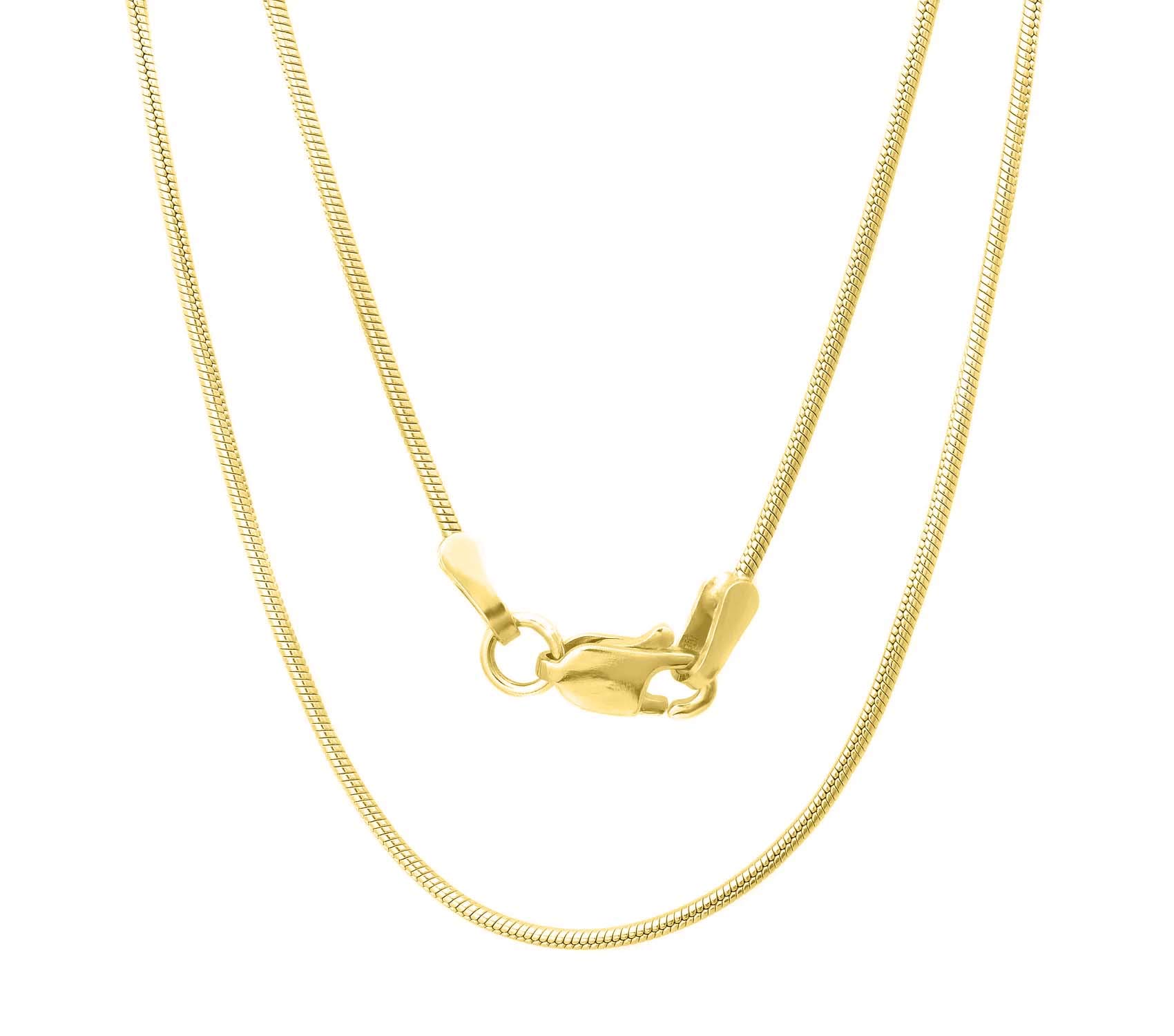 Verona Jewelers 925 Sterling Silver necklace 1MM- 2.5MM Italian Solid Round Snake Chain Necklace-Sterling Silver Gold Chain for Pendants, Magic Flexible Snake Chain, Gold Over Sterling Silver Necklace