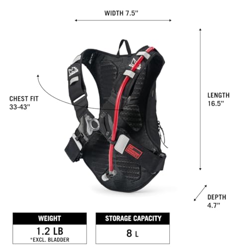 USWE MTB Hydro Hydration Pack with 2L Hydration Bladder - Hydration Backpack for Cycling, Mountain Biking, E-MTB and Gravel Riding, Backpack with Water Bladder (3L, Blue)