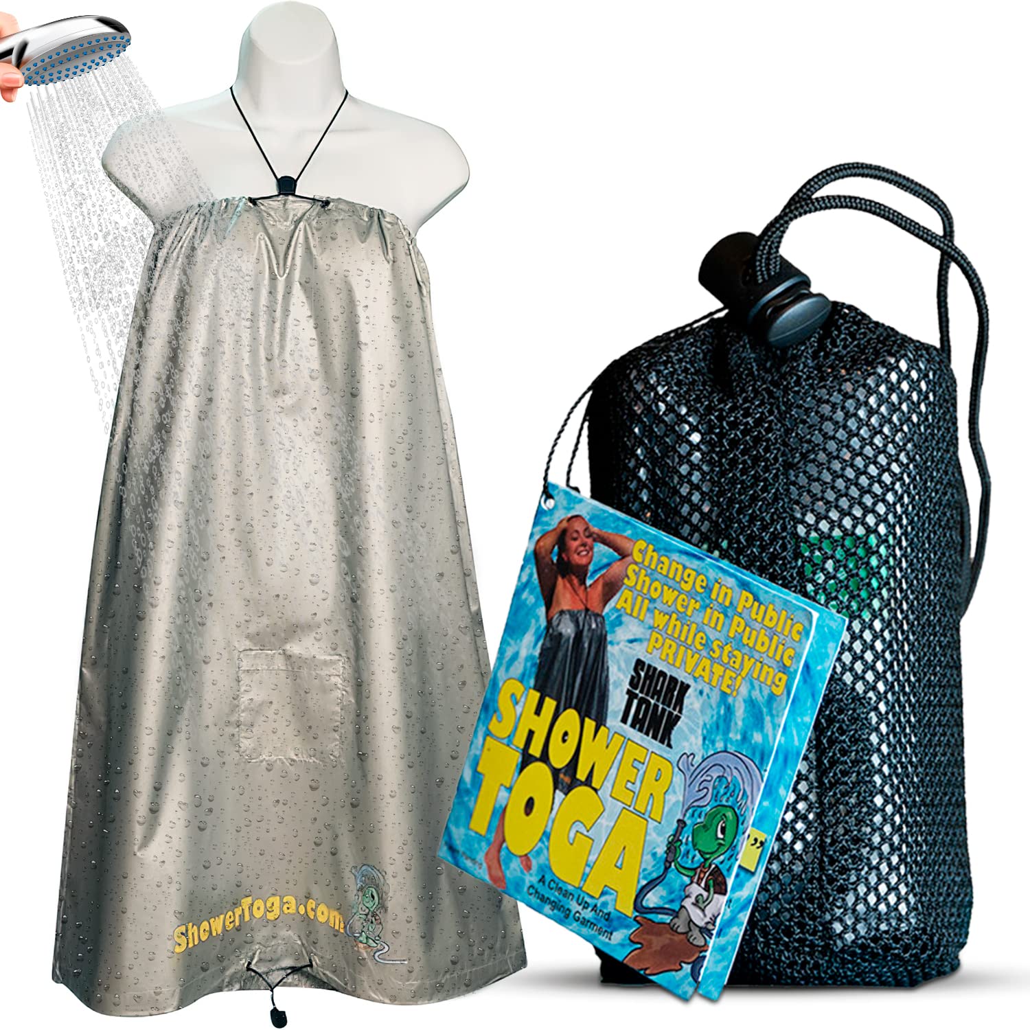 Shower Toga – Wearable Shower Garment, Privacy RV & Camping Shower, Surf Poncho, Shower Tent, or Portable Changing Room, Camping, Pool, & Outdoor Shower, Standard Size