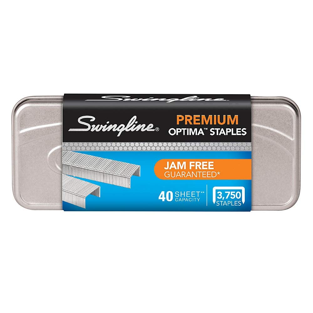 Swingline Staples, Optima, Premium, 1/4" Length, Jam Free, 210 Per Strip, 3,750/Box, 5 Pack (S7035565)
