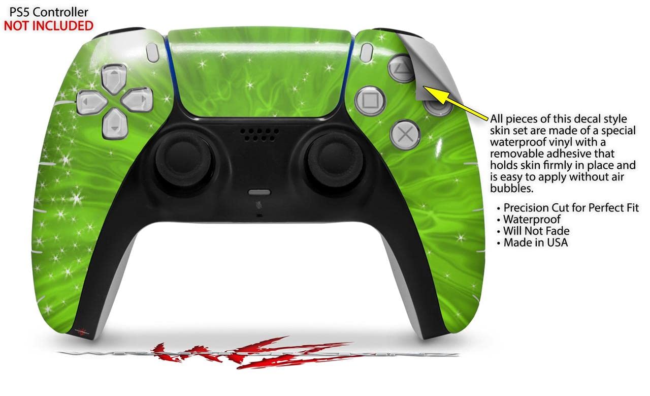 WraptorSkinz Skin Wrap compatible with Sony PS5 DualSense Controller Stardust Green (CONTROLLER NOT INCLUDED)