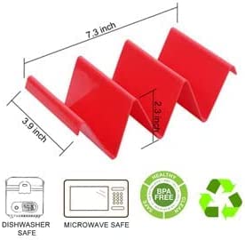 Taco Holder, Colorful Taco Holder Stands Set of 6, ππππ ππ©π π«ππππ πππ¬π’π π§ Taco Stands for 3 Tacos, Taco Shell Holder, Street Taco Rack, PP Health Material Very Hard Sturdy (Colorful)