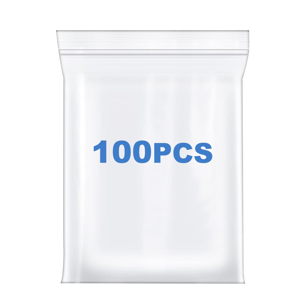 Somoga 100 PCS 3" x 5" Thick 4 Mil Clear Zip Poly Bags Plastic Reclosable Zip Seal Lock Bags Heavy-Duty Necklace Ring Coin Beads Jewelry Pill Zipper Bag