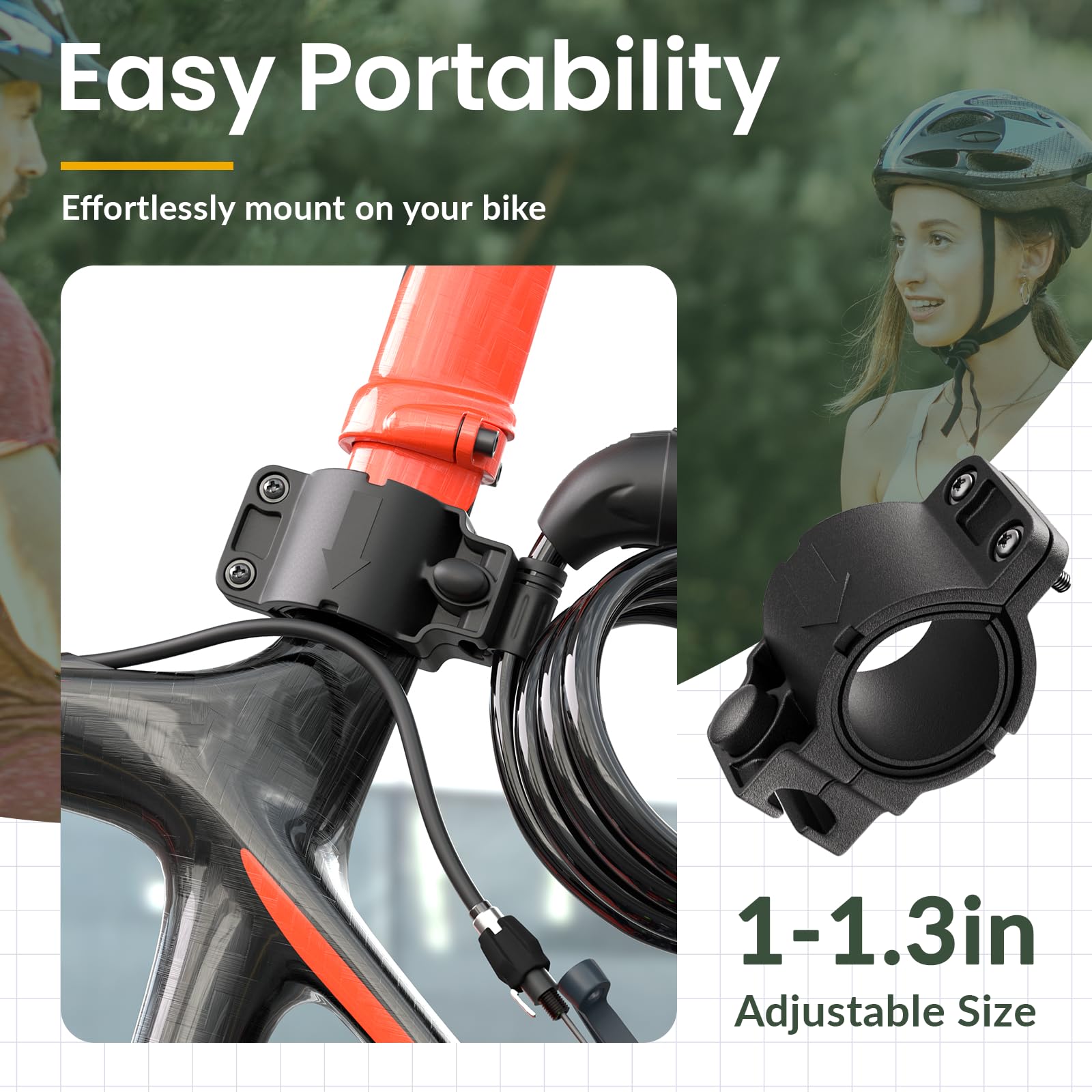 Titanker Bike Lock, Bicycle Lock 4 Feet Cable Lock 1/2 Inch Resettable Bike Lock Combination with Mounting Bracket, Bike Accessories for Bicycle, Electric Scooter, Motorcycle, Black