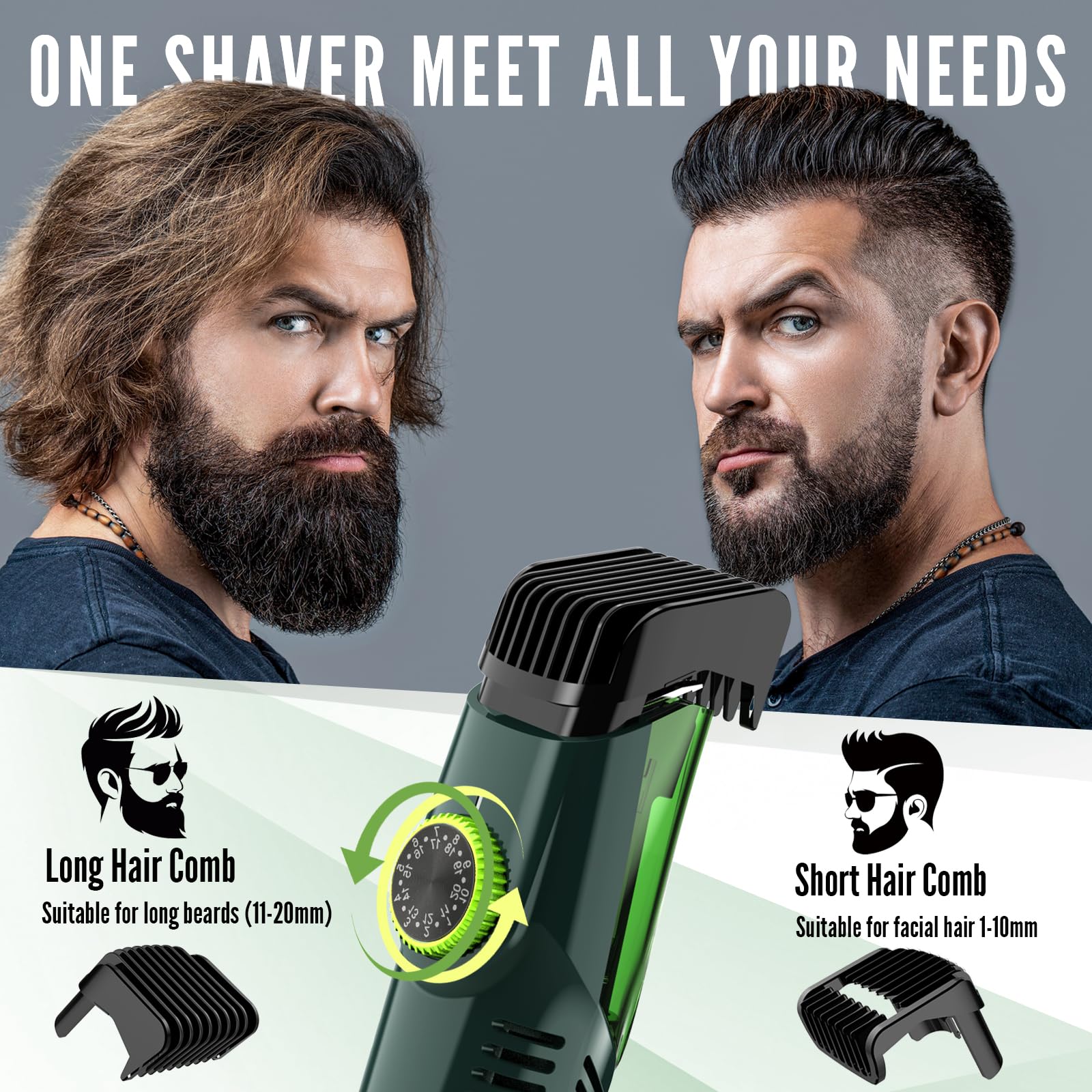 SHPAVVER Head Shavers for Bald Men, Waterproof Wet/Dry Shaver and Groomer with Pubic Hair Trimmer