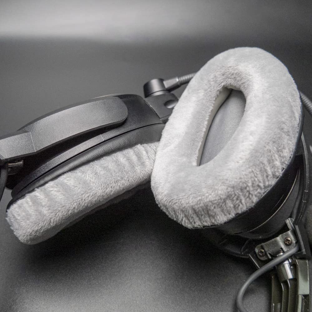 Voarmaks Soft Velvet Nap Velour Ear Pads Grey Foam Cushions Replacement EarPads Compatible with Bose A20 X A10 Aviation Headset for Comfortable Extended Wear