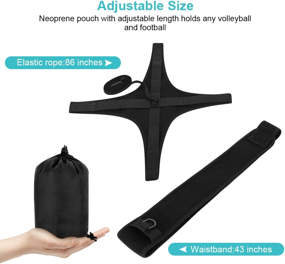 Volleyball Training Equipment Aid, Adjustable Solo Practice Soccer Volleyball Trainer, Volleyball Practice Rope for Serving, Spiking, Swing, Return Ball