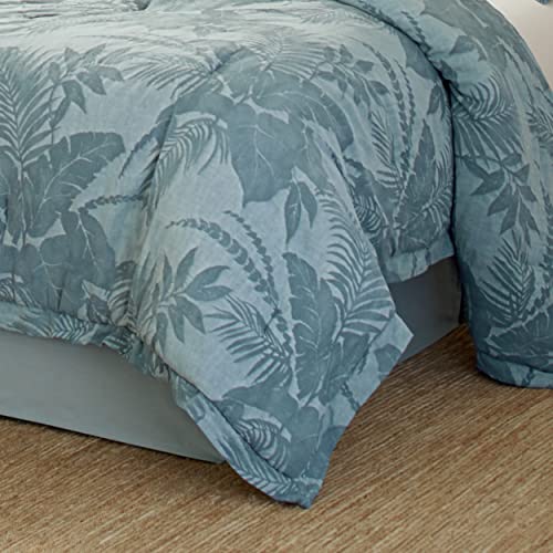 Tommy Bahama - King Comforter Set, Cotton Bedding with Matching Shams & Bedskirt, All Season Home Decor (Abalone Blue, King)