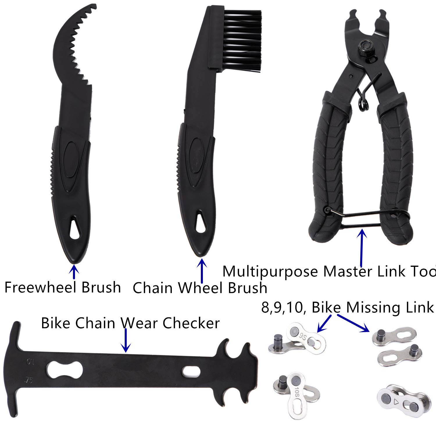 YBEKI Bike Tyre Repair Tool Kit Set - Bicycle Tool kit with Mini Pump, Bike Multi-Tool, Chain Tool Bike Freewheel Remover, etc. 6 Months Warranty
