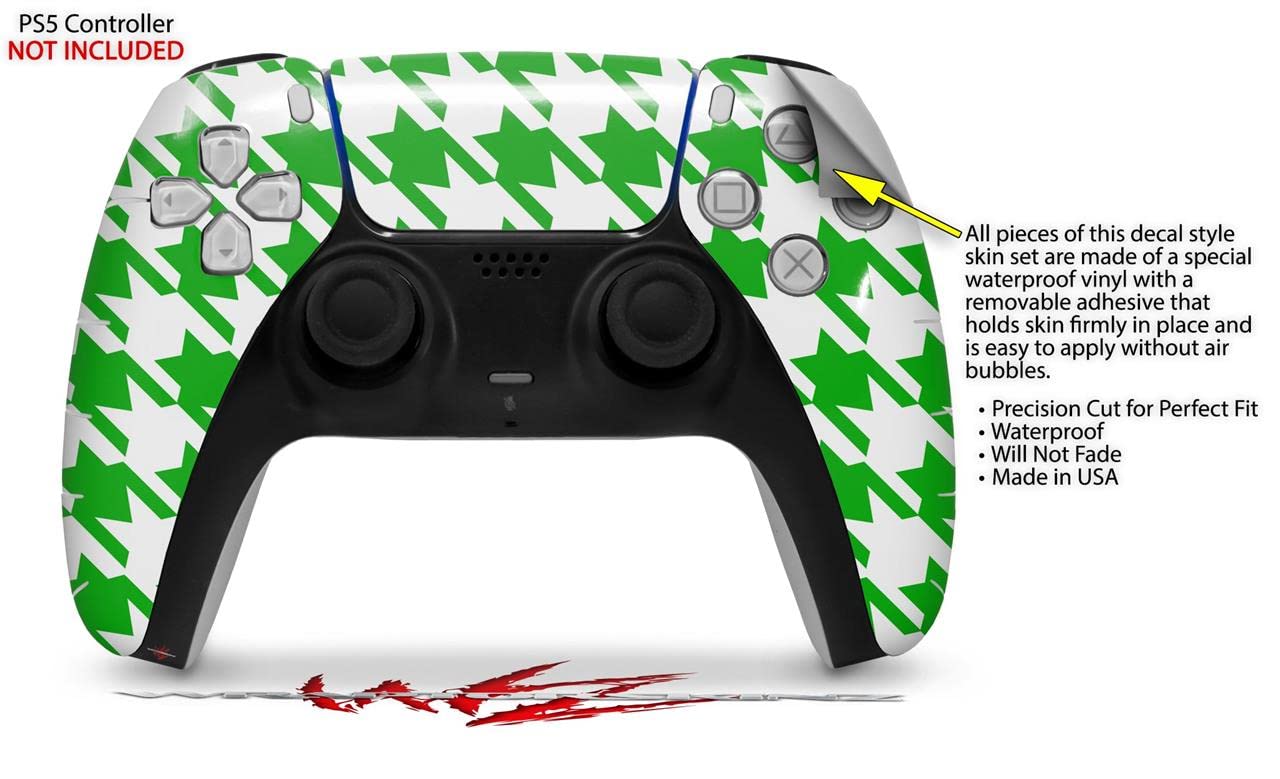 WraptorSkinz Skin Wrap compatible with Sony PS5 DualSense Controller Houndstooth Green (CONTROLLER NOT INCLUDED)