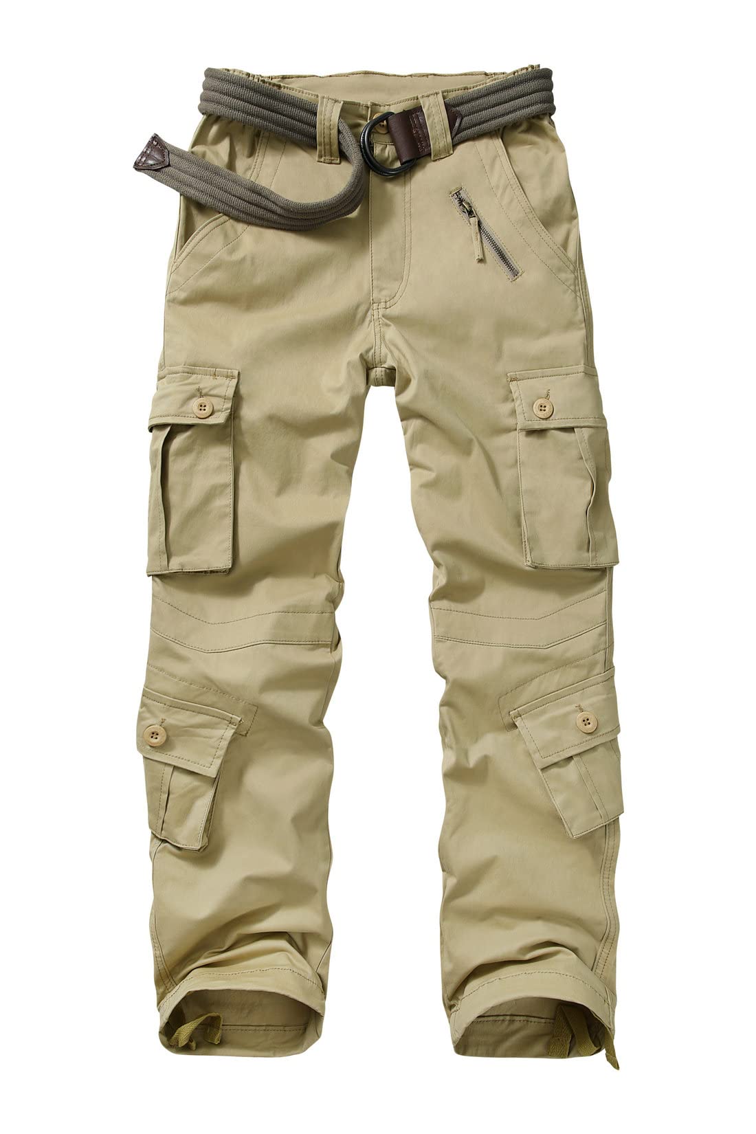 Raroauf Work Cargo Pants Womens Cotton Casual Military Combat Tactical Pants,Rip-Stop Outdoor Hiking Trousers Khaki US 10