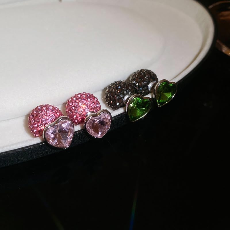 UMEYS Vogue Mixed Double-sided Pearls with Ball Beads Zircon Front-Back Stud Earrings in Various Styles for Women (color-17)