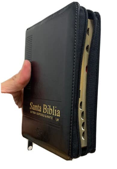 Santa Biblia RVR1960 Letra SuperGigante 9puntos, Tapa negra, canto dorado, Ăndice, cierre, palabras de JesĂşs em Rojo (Spanish Edition)