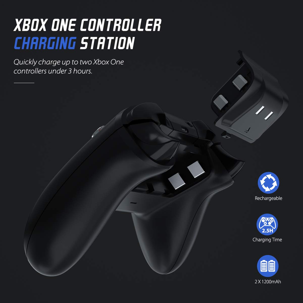 YCCTEAM Controller Charger ,High Speed Charging with 2 Rechargeable Battery Pack