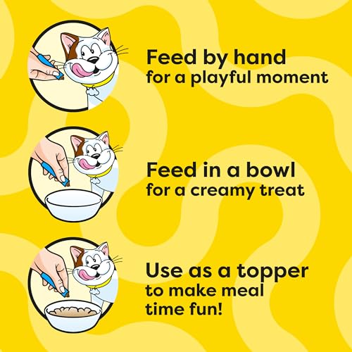 Temptations Creamy Puree with Salmon Lickable, Squeezable Cat Treats, 0.42oz Pouches, 4 Count (Pack of 11)