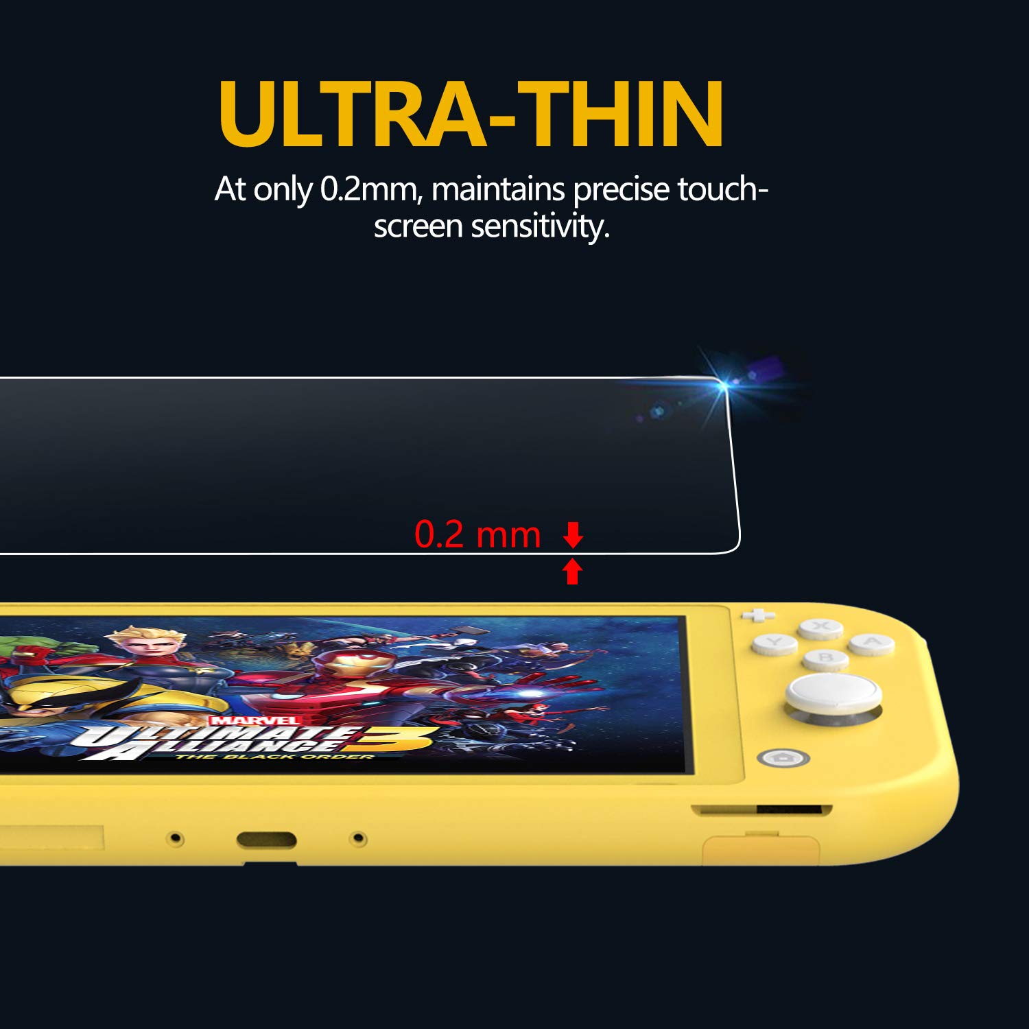 TiMOVO Screen Protector for Nintendo Switch Lite (2 Pack), Anti-Fingerprint & Anti-Bubble Tempered Glass HD Screen Protective Film for Nintendo Switch Lite Console 2019