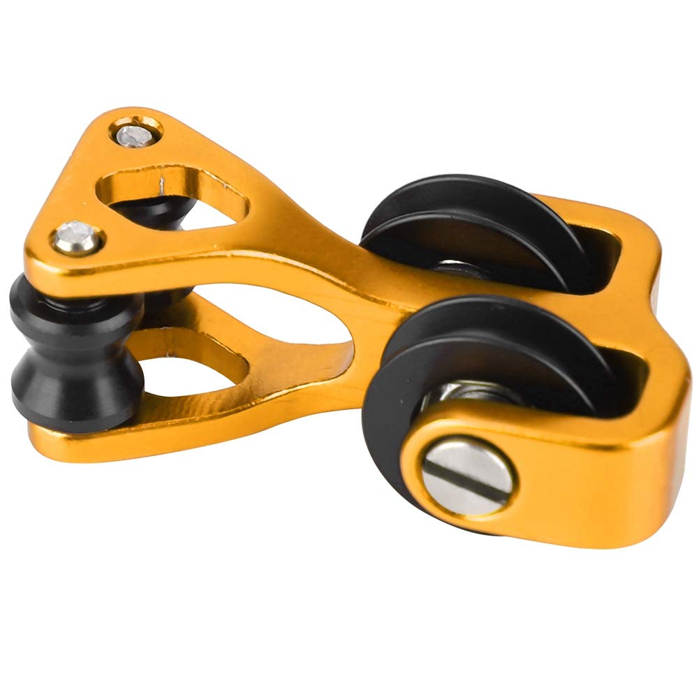Zer one Archery Roller Guide Cable Slide, Compound Bow Splitter Roller Glide Shooting Hunting Aluminium Alloy Archery Glide Separator(Yellow)