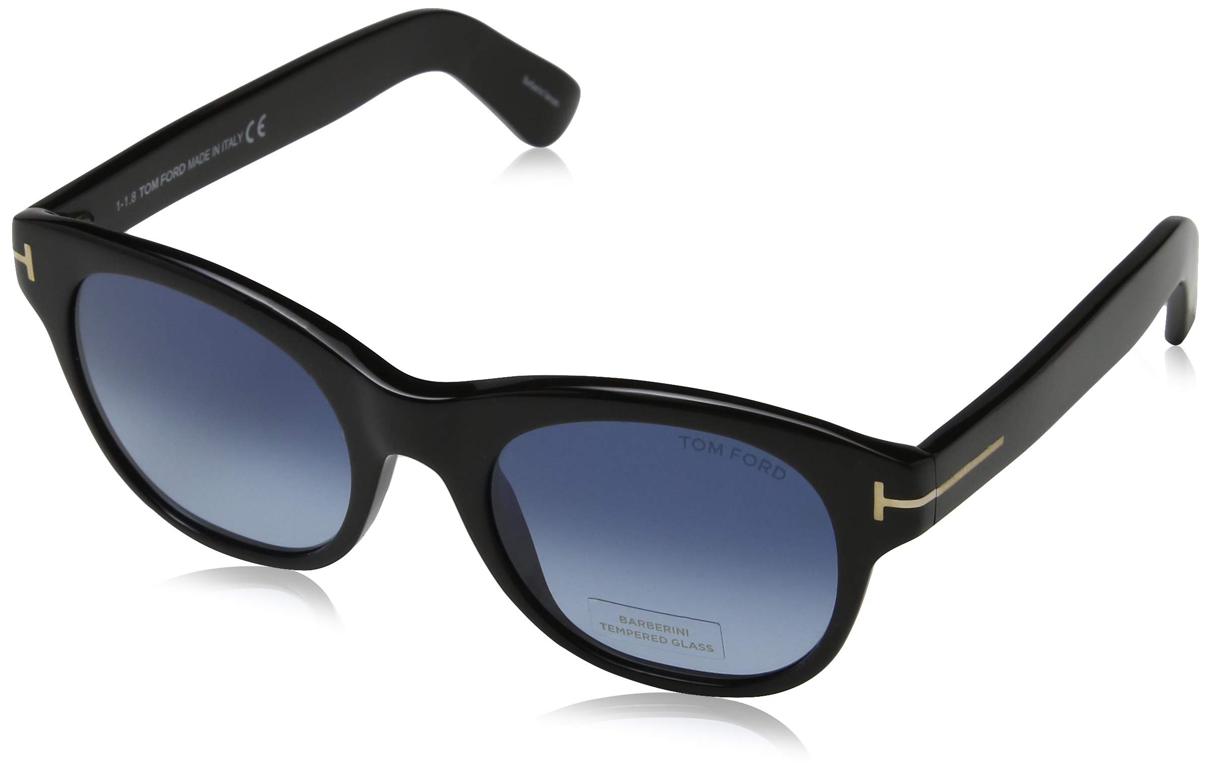 Tom Ford Rectangular Sunglasses TF532 Ally 01W Shiny Black/Gold 51mm FT0532