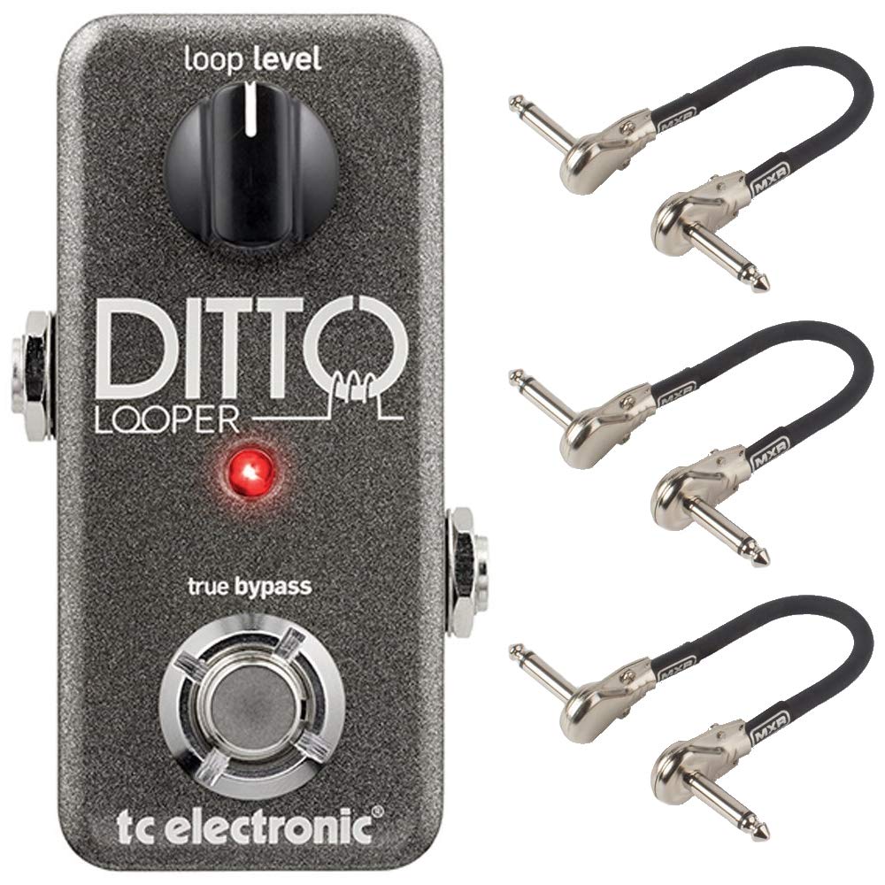 TC Electronic Ditto Looper Effects Pedal Bundle with 3 Senor Patch Cables