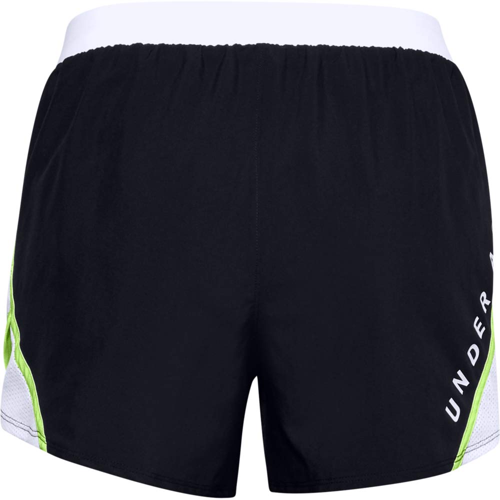 Under Armour Fly By 2.0 Wordmark Running Short, Black (001)/Reflective, X-Small