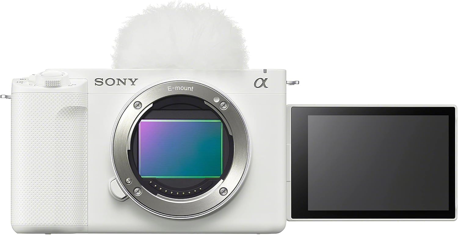 Sony ZV-E1 Mirrorless Camera (White) Bundled with 64GB Memory Card + Photo Starter Kit (11 Pieces) + Camera Case + Tripod 12" Flexipod + Cleaning Cloth (6 Items)