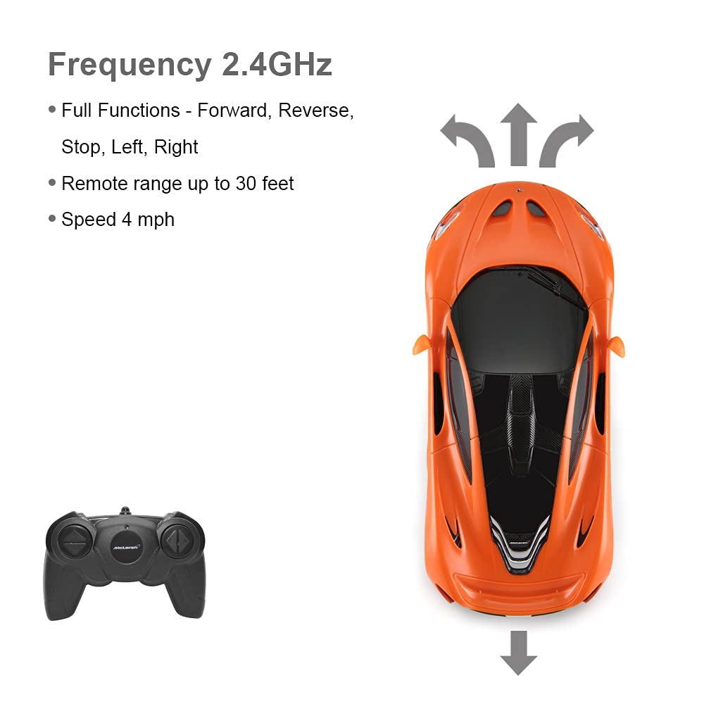RASTAR RC Car | 1:24 Scale McLaren P1 Remote Control Toy Car, R/C Model Vehicle for Kids β Orange
