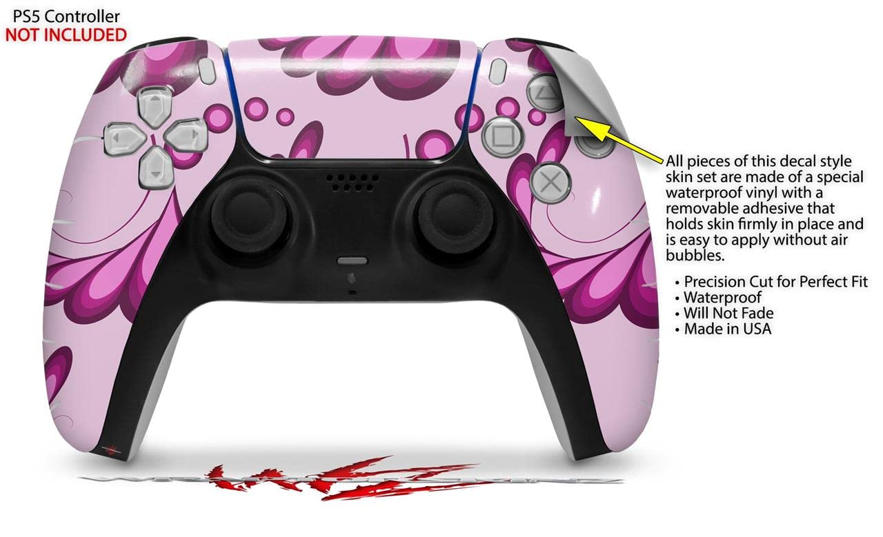 WraptorSkinz Skin Wrap compatible with Sony PS5 DualSense Controller Petals Pink (CONTROLLER NOT INCLUDED)