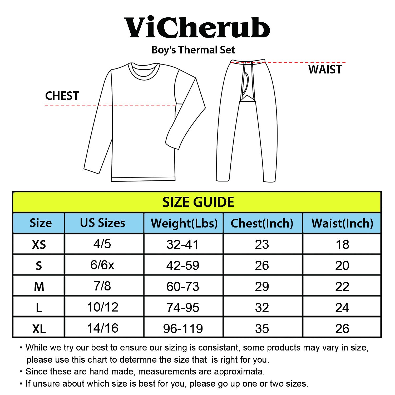 ViCherub Boys Thermal Underwear Set Long Johns for Kids thermals Top & Bottom Knit Base Layer Fleece Lined Winter Warm 2 Sets for Boy