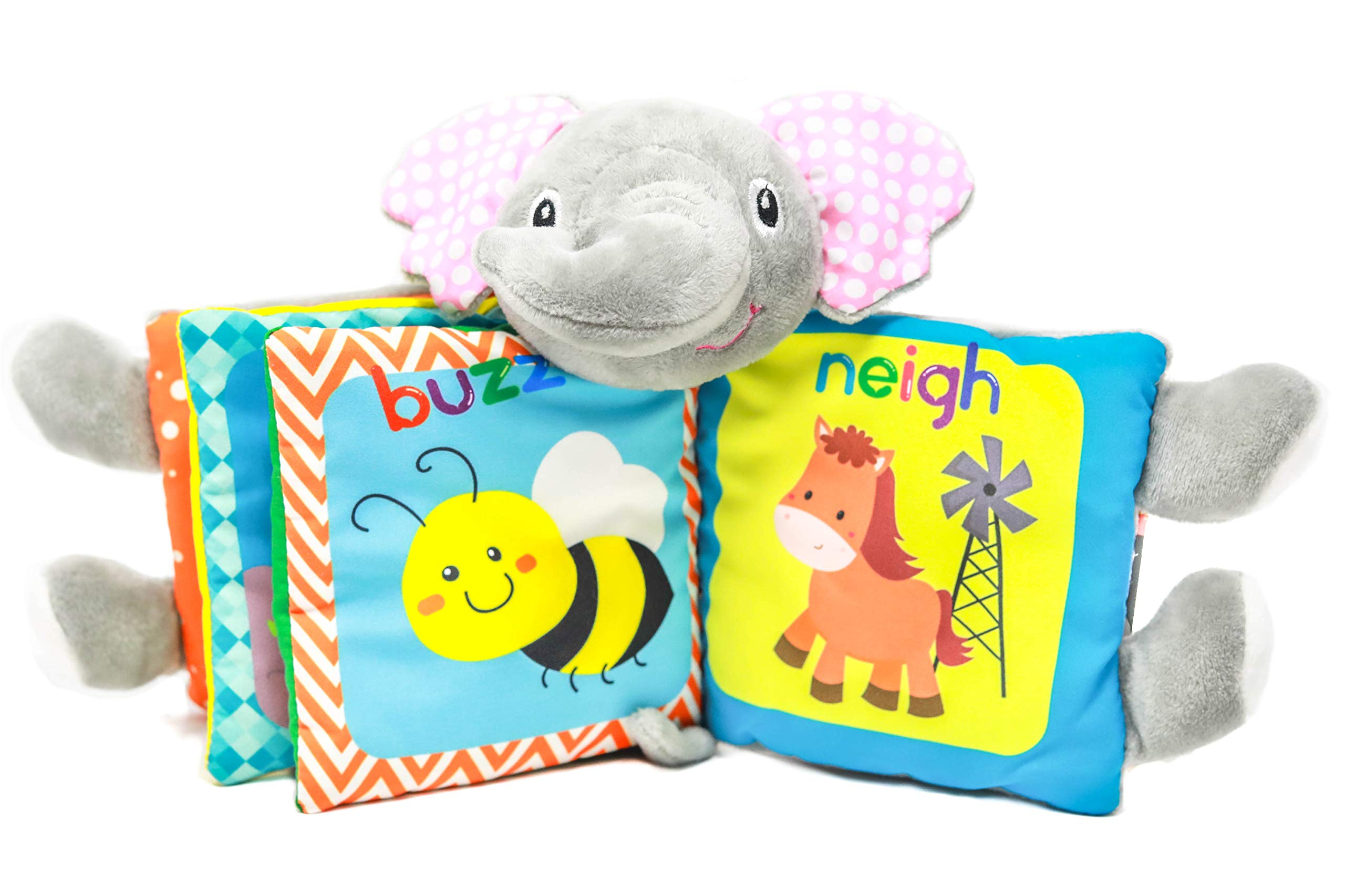 Super Soft Elephant Baby Book β Exciting, Vibrant, and Inviting Pages Filled with 6 Favorite Farm Animals β Machine Washable β for Ages 3 Months to 18 Months