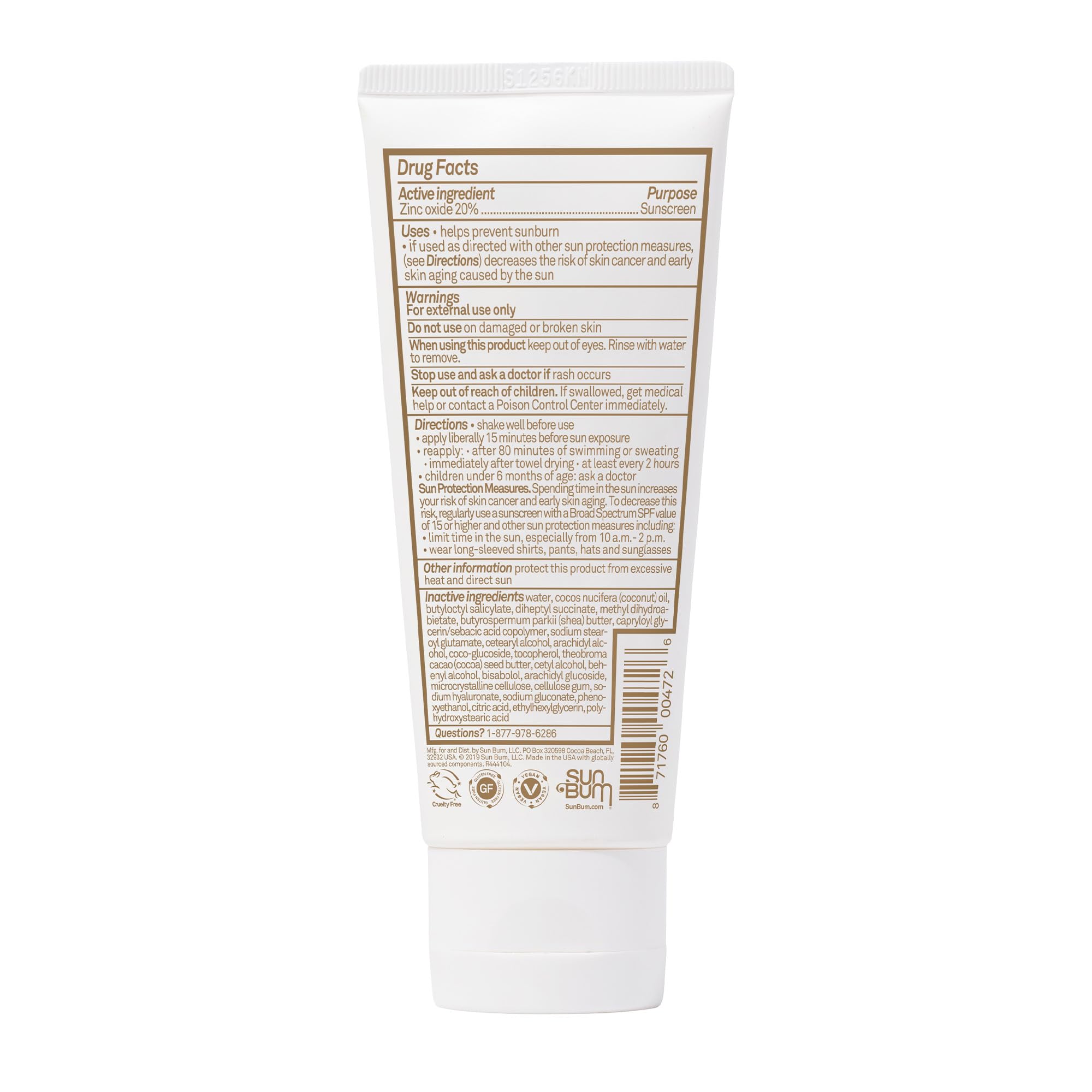 Sun Bum Mineral SPF 50 Sunscreen Lotion | Vegan and Hawaii 104 Reef Act Compliant (Octinoxate & Oxybenzone Free) Broad Spectrum Natural Sunscreen with UVA/UVB Protection | 3 oz