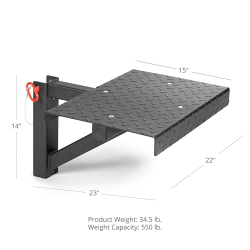 Titan Fitness T-3 Series Rack Mounted Step-Up Platform, 22" x 15" Diamond Plate Platform, 550 LB Capacity