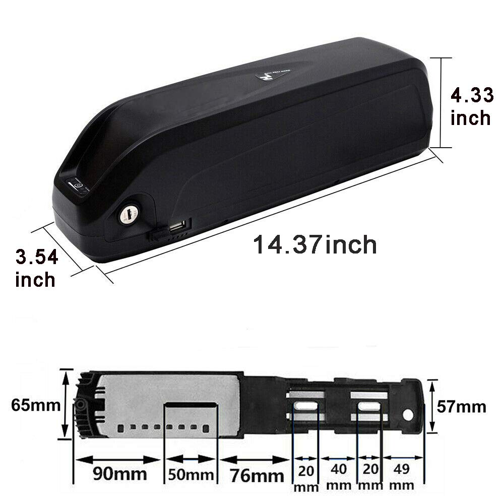 Wallen Power 52V 13AH Electric Bicycle Battery, E-Bike Battery Lithium ion Battery Hailong with Charger, BMS Protection Board, USB Port for 1000W 750W 500W Motor Mountain Bicycle Conversion Kit
