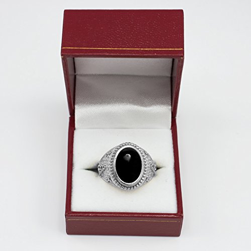Sterling Silver Black Onyx Masonic Statement Ring (12.5)