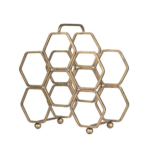 Varaluz Casa 404A10HG Hexagonal Wine Rack, Havana Gold