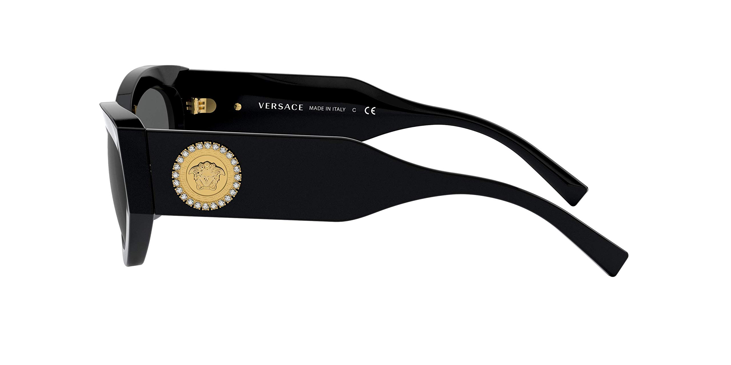 Versace Woman Sunglasses Black Frame, Dark Grey Lenses, 54MM