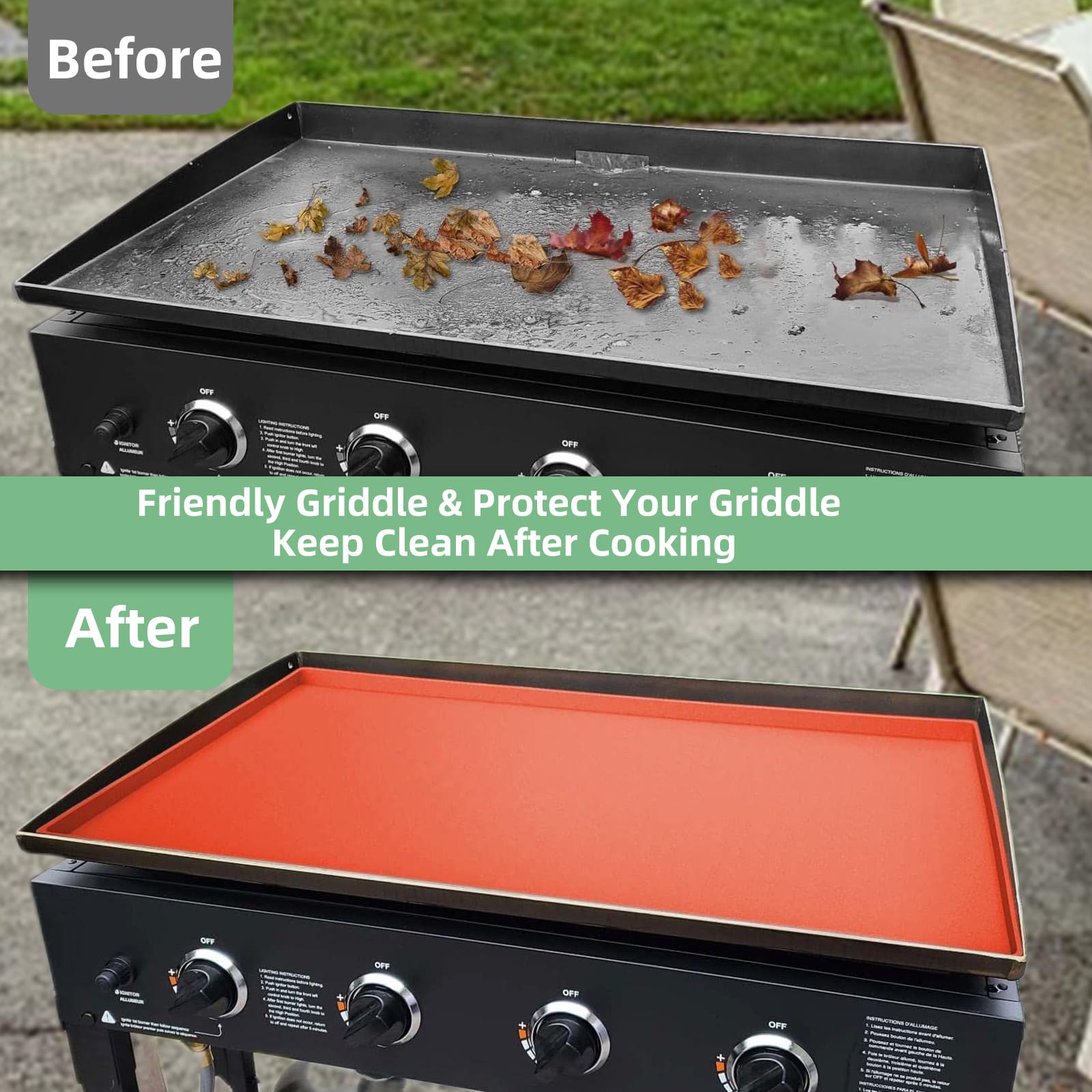Silicone Griddle Mat for 36 Inch Blackstone Griddle,36" Blackstone Griddle Cover Heavy Duty Food Grade Silicone Mat Top,Protective Grill from Debris, Rodents, Rust