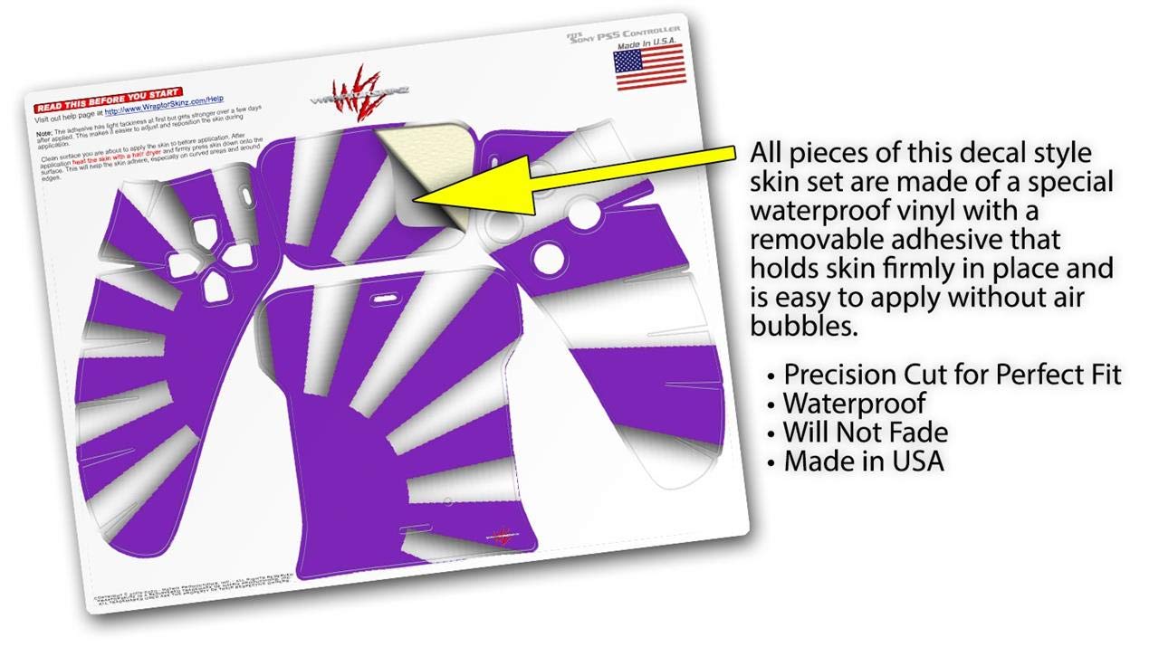 WraptorSkinz Skin Wrap compatible with Sony PS5 DualSense Controller Rising Sun Japanese Flag Purple (CONTROLLER NOT INCLUDED)