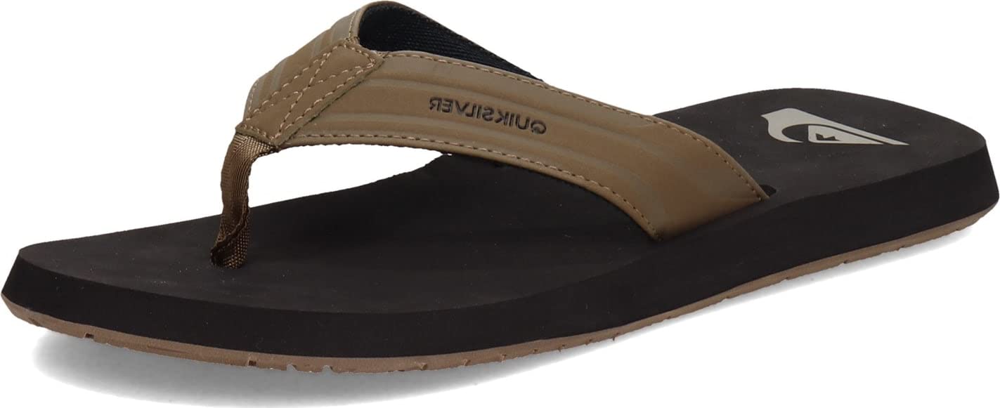 Quiksilver Men's Monkey Wrench 3 Point Sandal, Tan/Solid, 10 M US