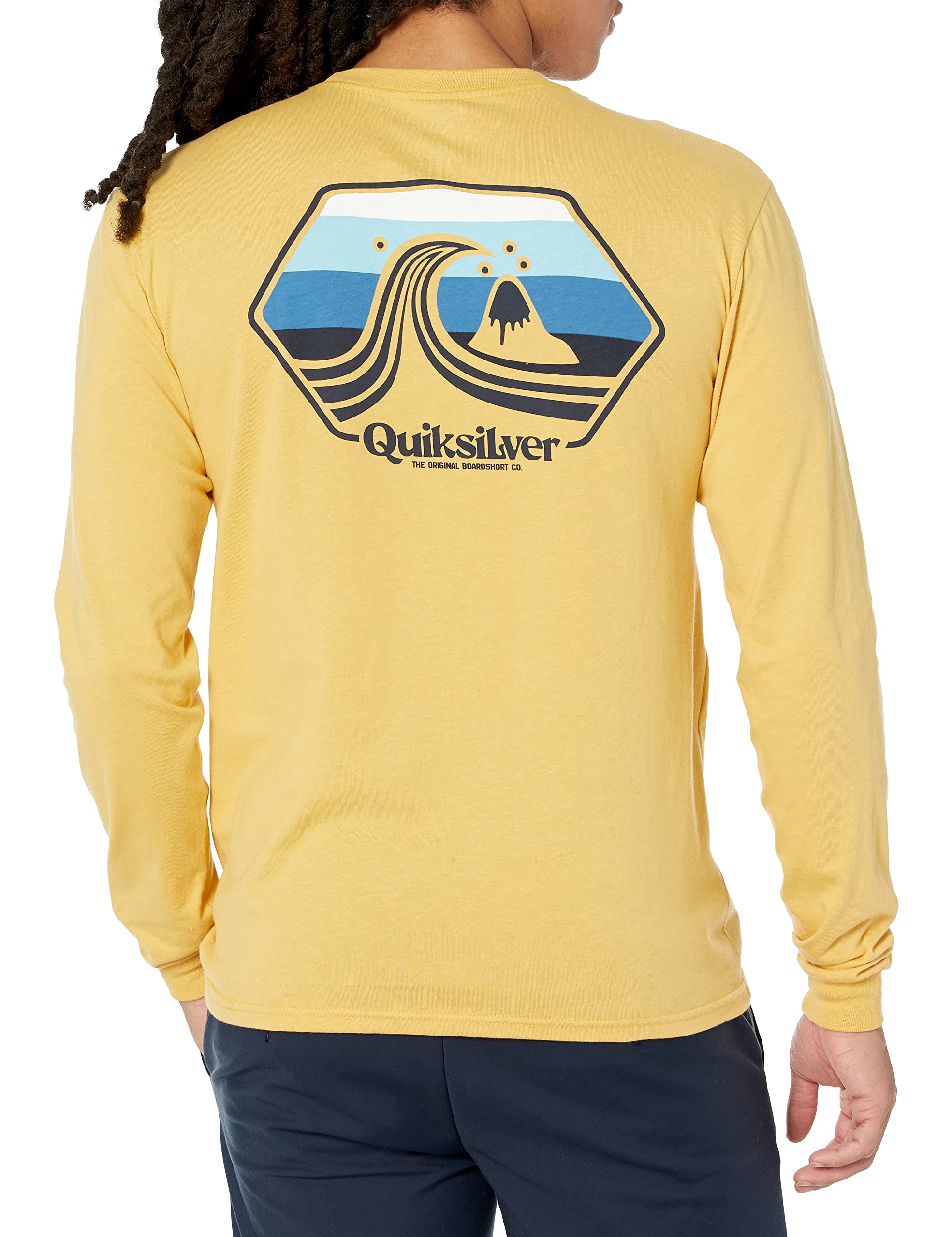 Quiksilver Men's Port of Call Short Sleeve Tee Shirt, Ochre, Medium
