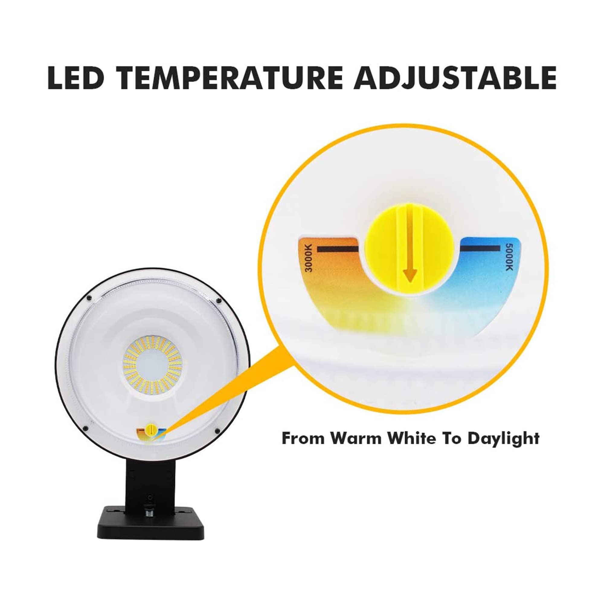 Stanley 500 Watt Equivalent 5000 Lumen Integrated LED Area Light with Dusk-to-Dawn Feature and Adjustable Temperature for Outdoor Spaces